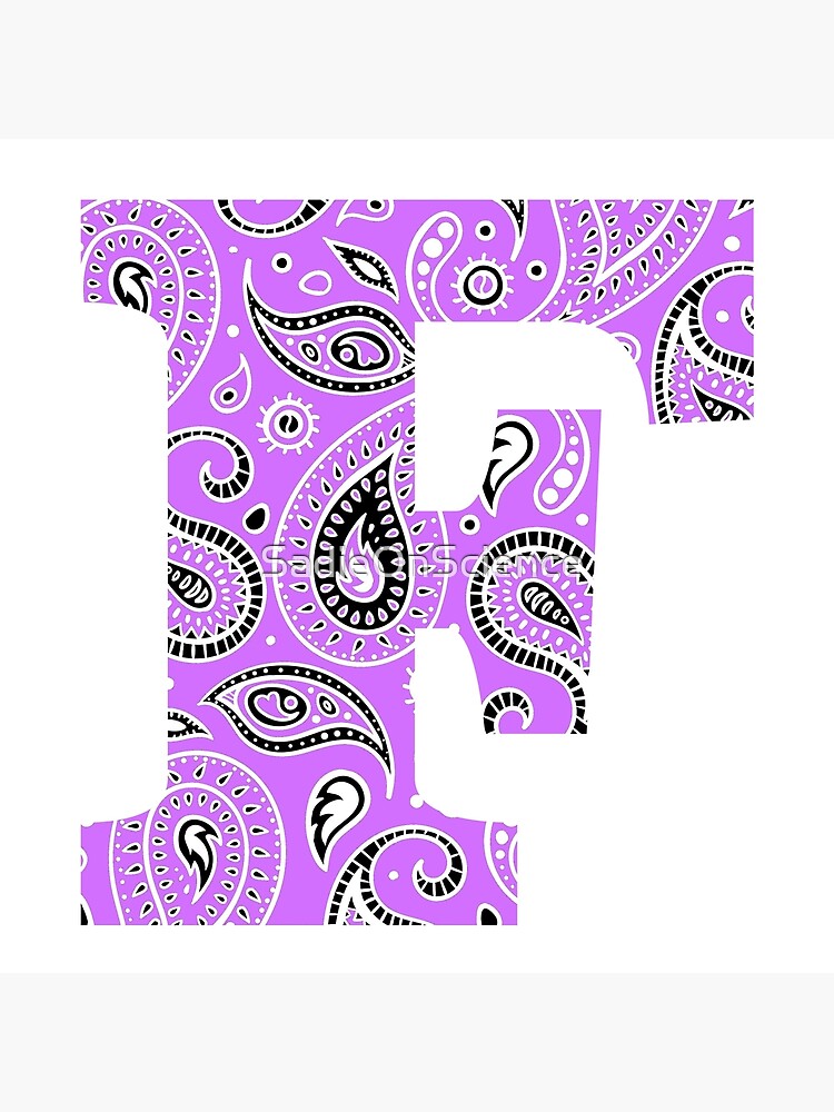 Póster «Letra F Morado Bandana Paisley Monogram» de SadieOnScience ...