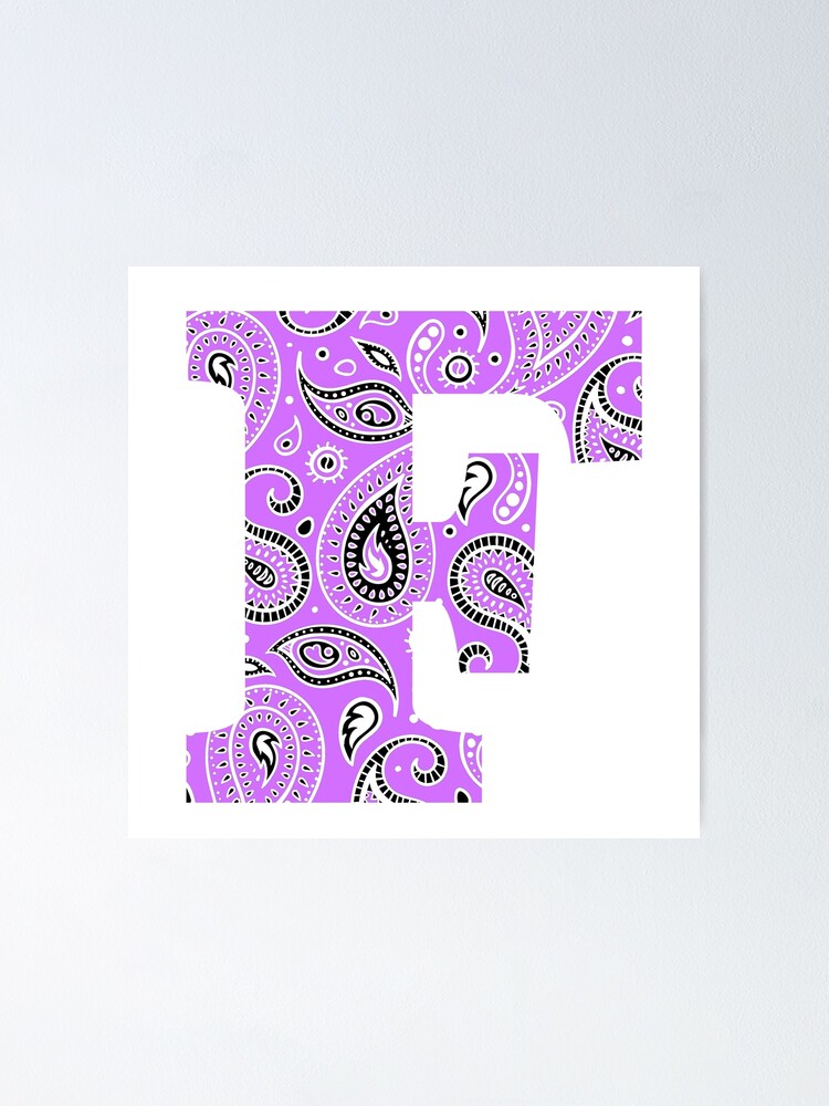 Póster «Letra F Morado Bandana Paisley Monogram» de SadieOnScience ...