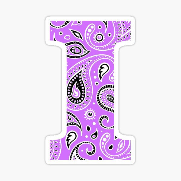 "Letter I/Iota Monogram Purple Bandana Paisley" Sticker for Sale by ...