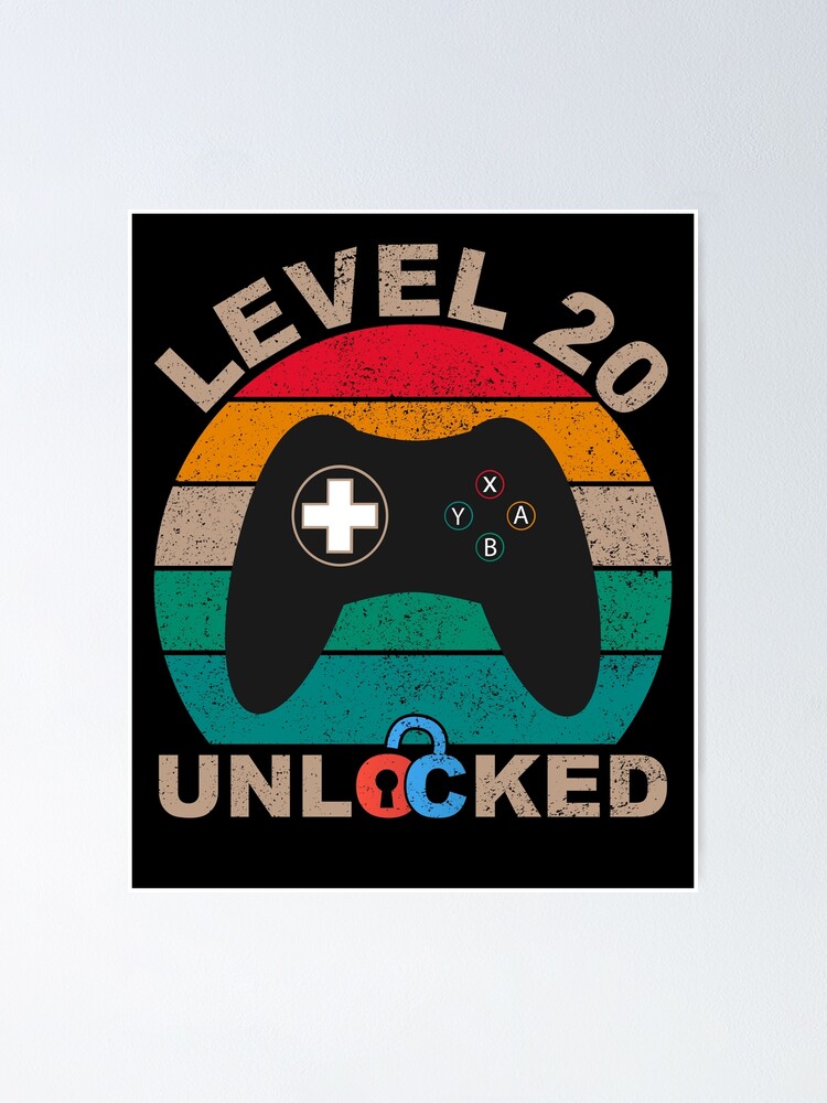 "Level 20 Unlocked, 20th Birthday , Level Up Birthday, Level Unlocked ...