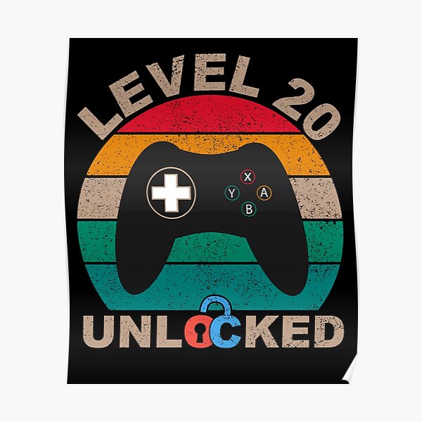 "Level 20 Unlocked, 20th Birthday , Level Up Birthday, Level Unlocked ...