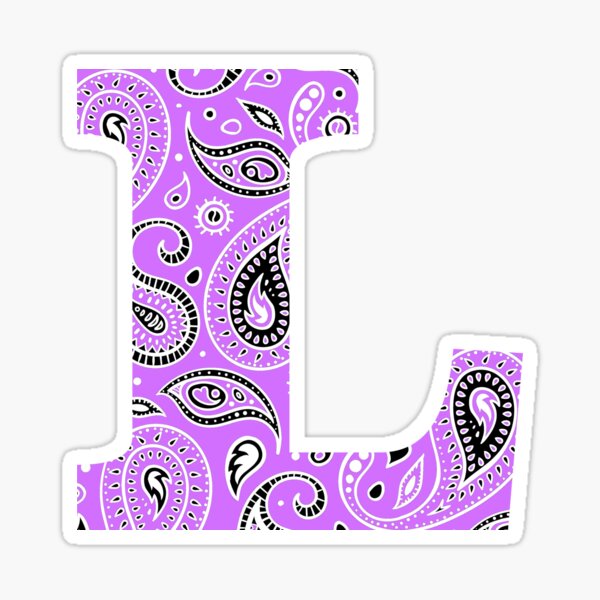 "Letter L Monogram Purple Bandana Paisley" Sticker for Sale by ...