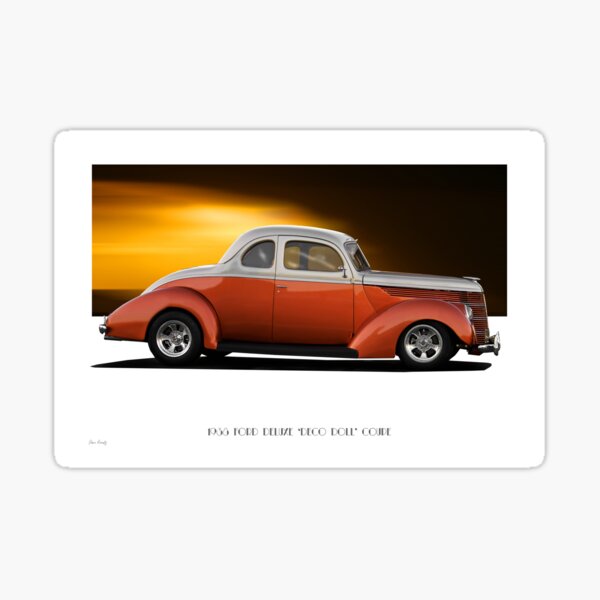 "1938 Ford Deluxe 'Deco Doll' Coupe" Sticker for Sale by DaveKoontz ...