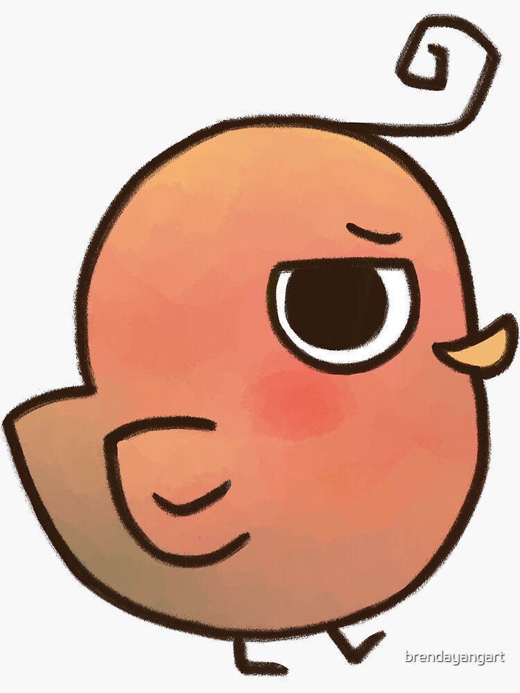 "Angry Baby Chick" Sticker for Sale by brendayangart | Redbubble
