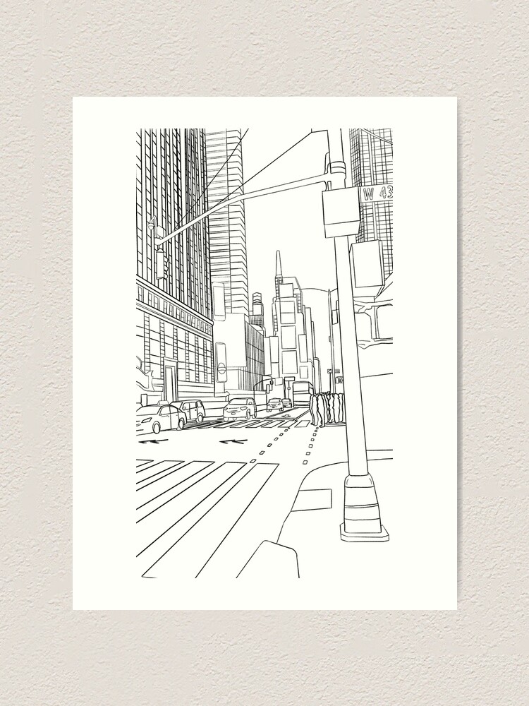 "Times Square Line Art" Art Print by TayArtEDesign | Redbubble