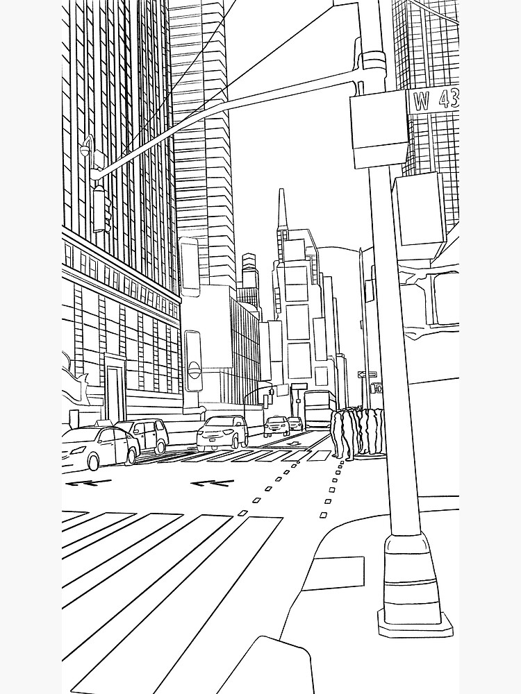 "Times Square Line Art" Poster for Sale by TayArtEDesign | Redbubble