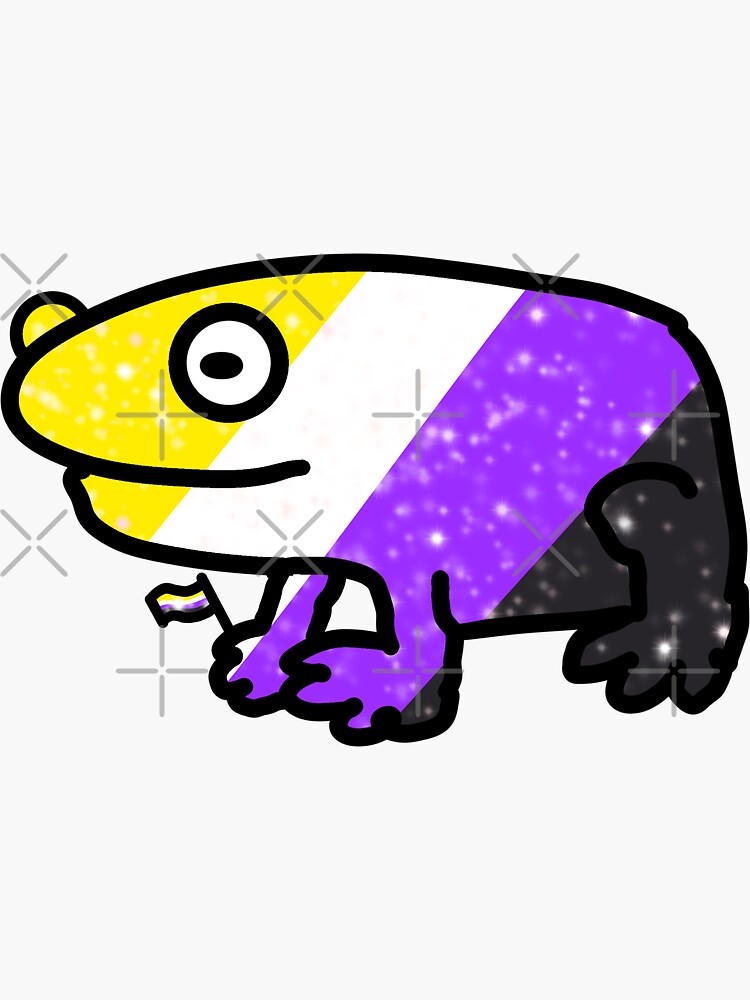 "Non-Binary Frog" Sticker for Sale by firstroundpixel | Redbubble