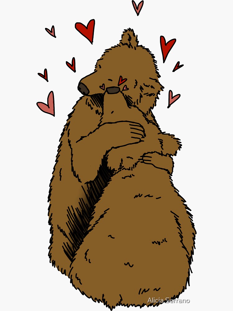 "Bear Hug" Sticker by YeOldeU-Haul | Redbubble
