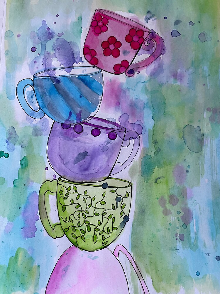 "Tipsy Tea Party" Sticker for Sale by ElizaCreations | Redbubble