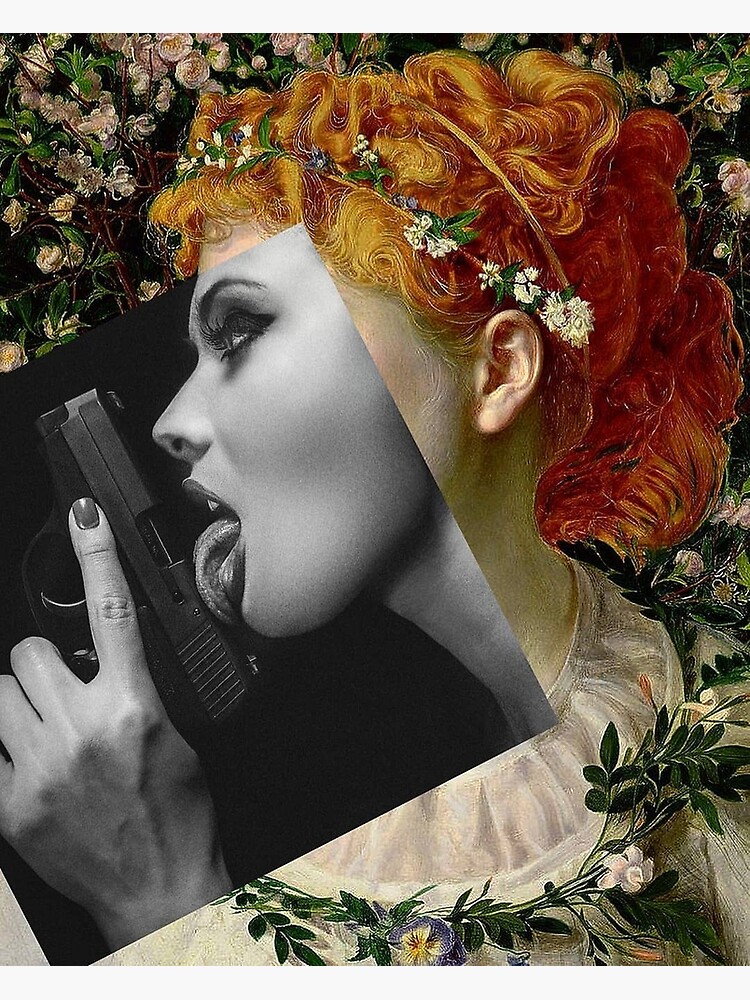 "Painting girl with a gun collage aesthetic" Poster by pravevrednosti ...