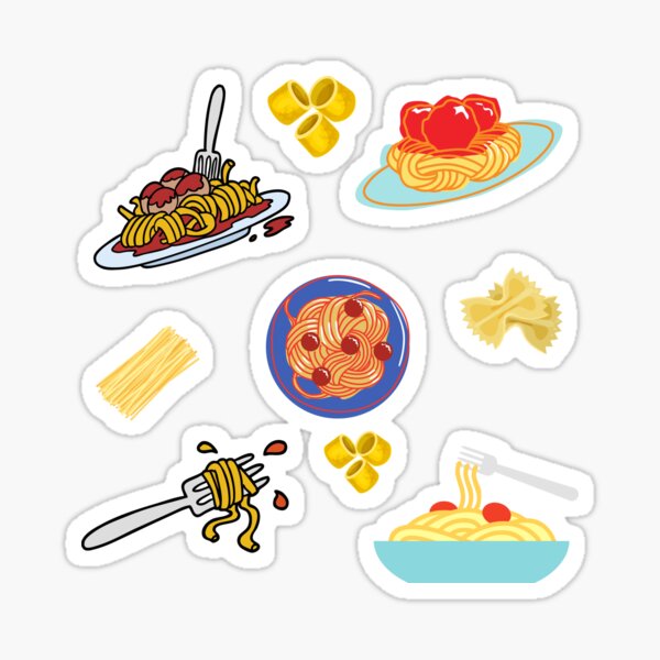 "Various spaghetti" Sticker for Sale by Dunjaa28 | Redbubble