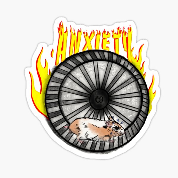 "Hamster Wheel of Death" Sticker by wolfboymax | Redbubble