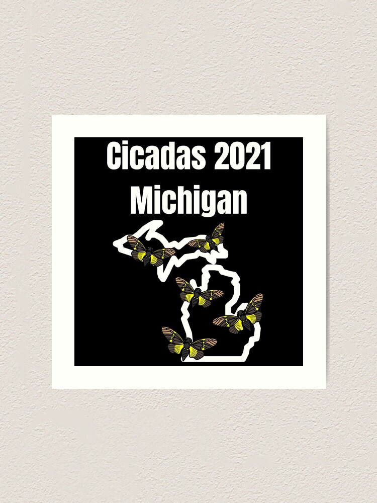 "Cicadas 2021 Michigan Map" Art Print by Schka | Redbubble
