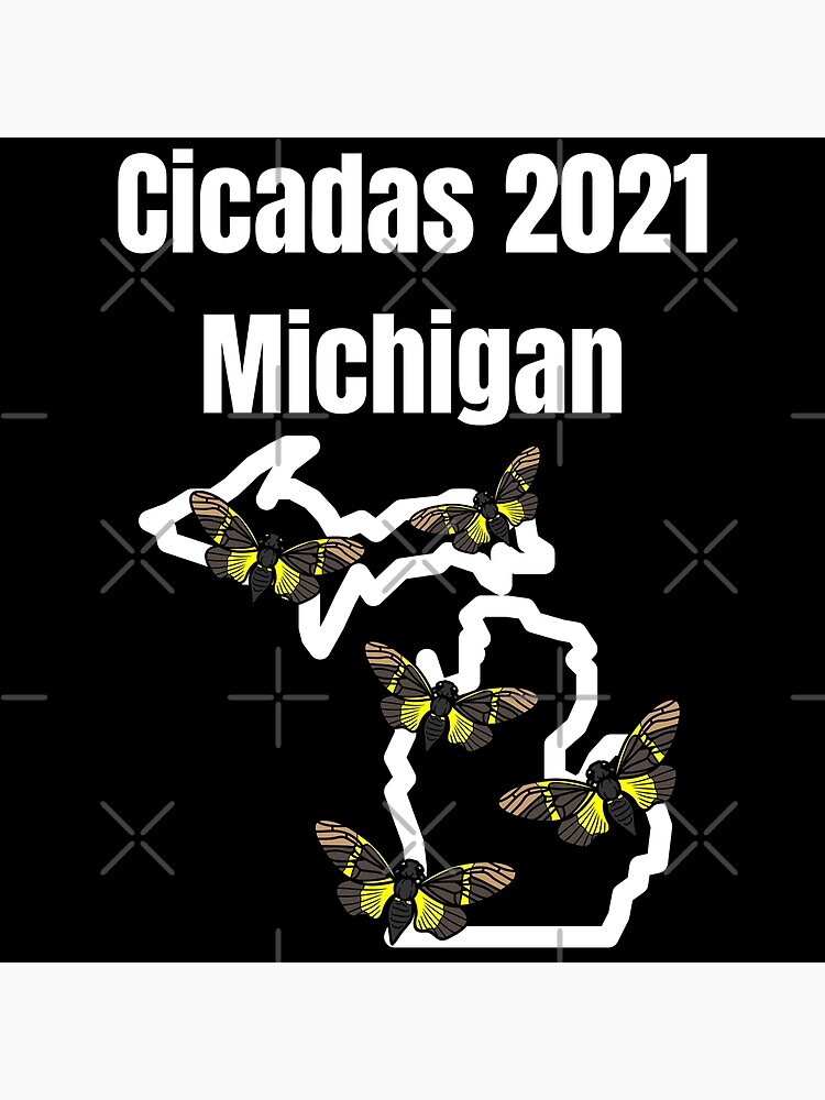 "Cicadas 2021 Michigan Map" Art Print by Schka | Redbubble