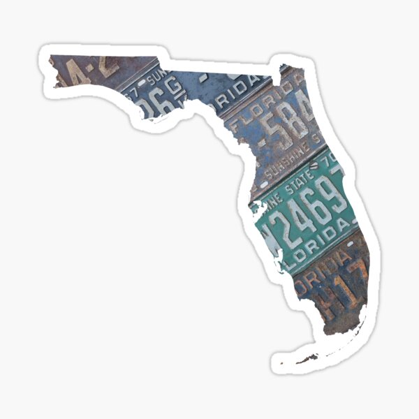 "Vintage Florida License Plates" Sticker for Sale by marenmisner ...