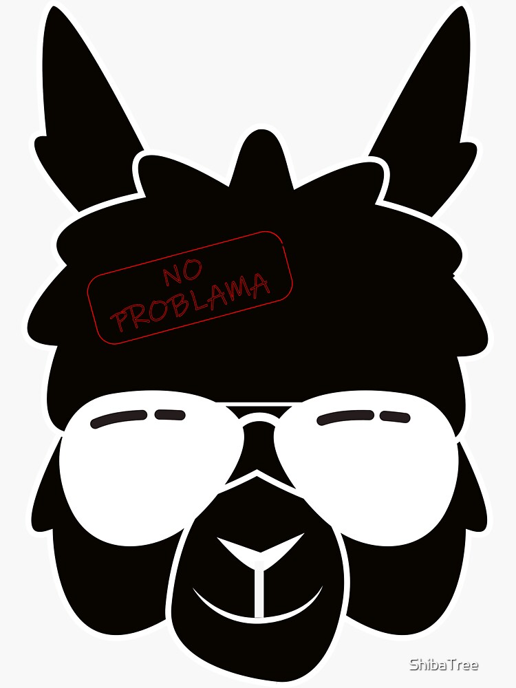 "NO PROBLAMA - Cool Llama with Sunglasses" Sticker by ShibaTree | Redbubble