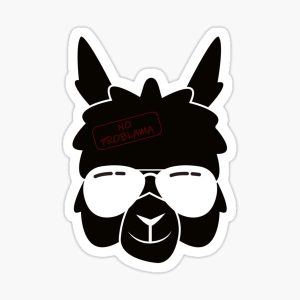 "NO PROBLAMA - Cool Llama with Sunglasses" Sticker by ShibaTree | Redbubble