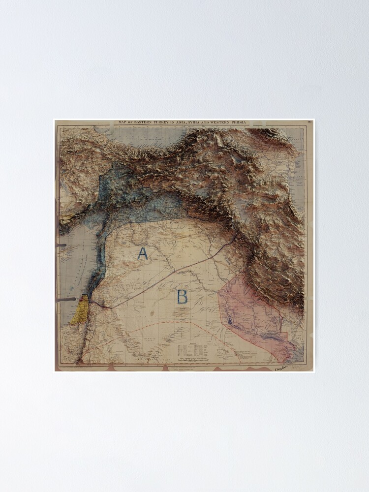"3D Projection of the Sykes-Picot Map of the Middle East" Poster for ...