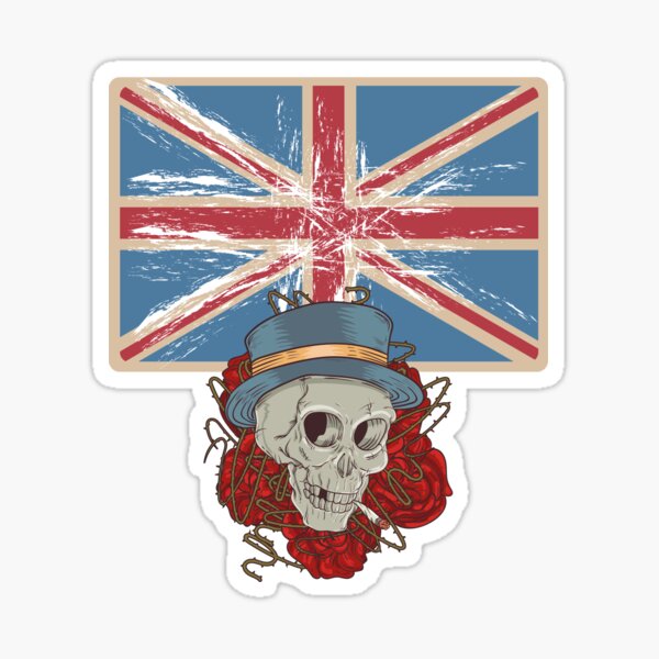 "Union Jack Skull Design" Sticker for Sale by BlackenedCrow | Redbubble