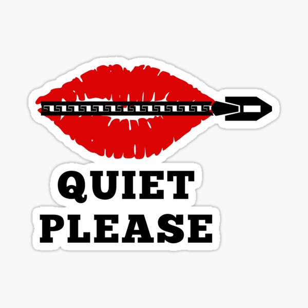 "Quiet please" Sticker for Sale by StudioQ- | Redbubble