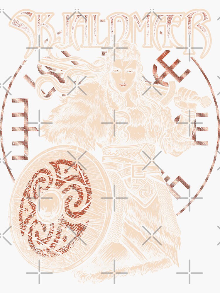 "Shieldmaiden Female Viking Warrior Norse Futhark Runes Red Vegvisir ...
