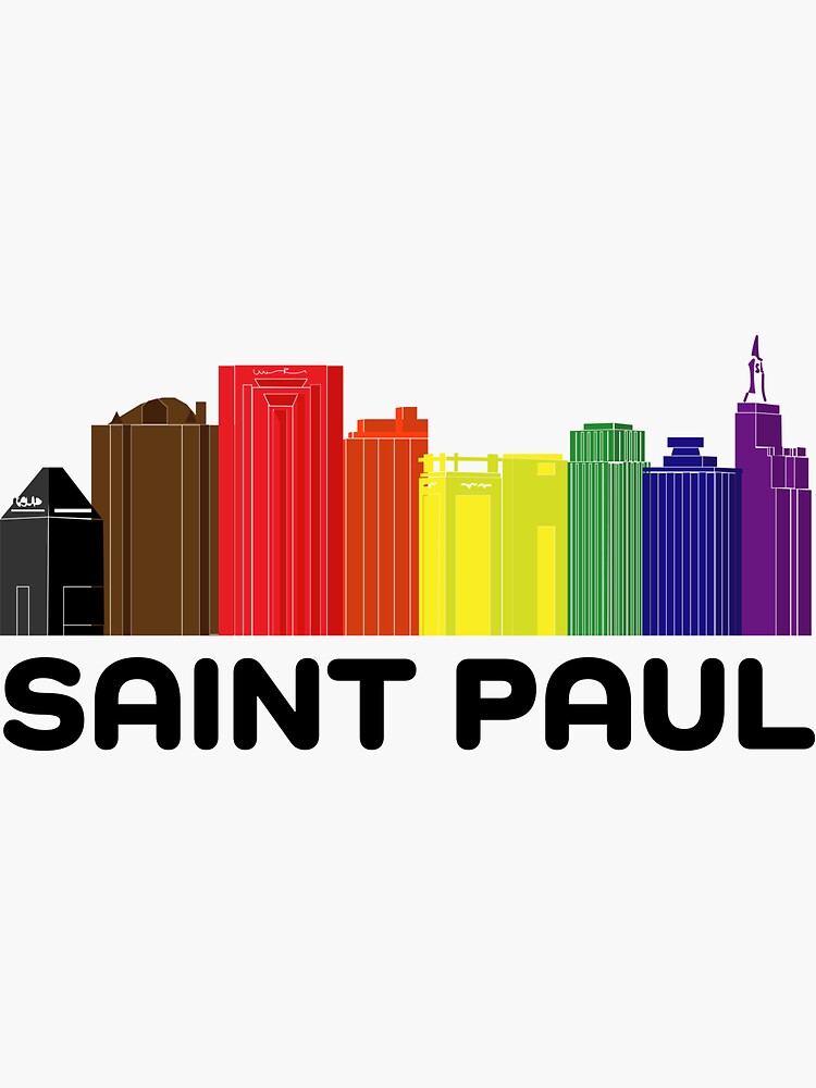 "Saint Paul Pride Skyline" Sticker for Sale by andybirkey | Redbubble