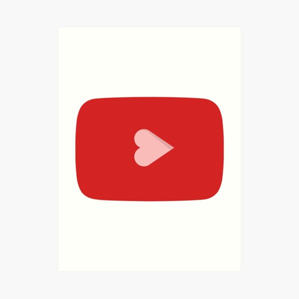 "YouTube Heart Button" Art Print by yomitori | Redbubble
