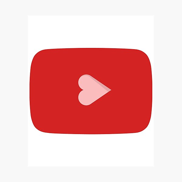 "YouTube Heart Button" Photographic Print by yomitori | Redbubble