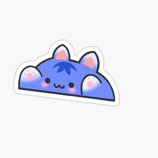 "Cute blue bongo cat" Sticker for Sale by Acnhdaily | Redbubble