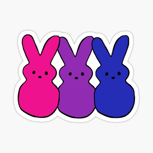 "Bisexual Pride Peep Bunnies" Sticker for Sale by dashoflavender ...