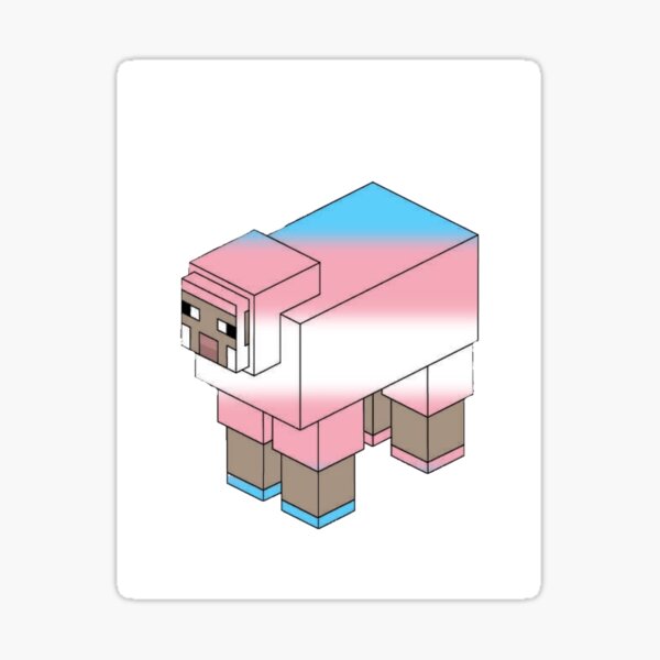 "TRANS FLAG Minecraft Sheep" Sticker for Sale by P1XELPROS | Redbubble
