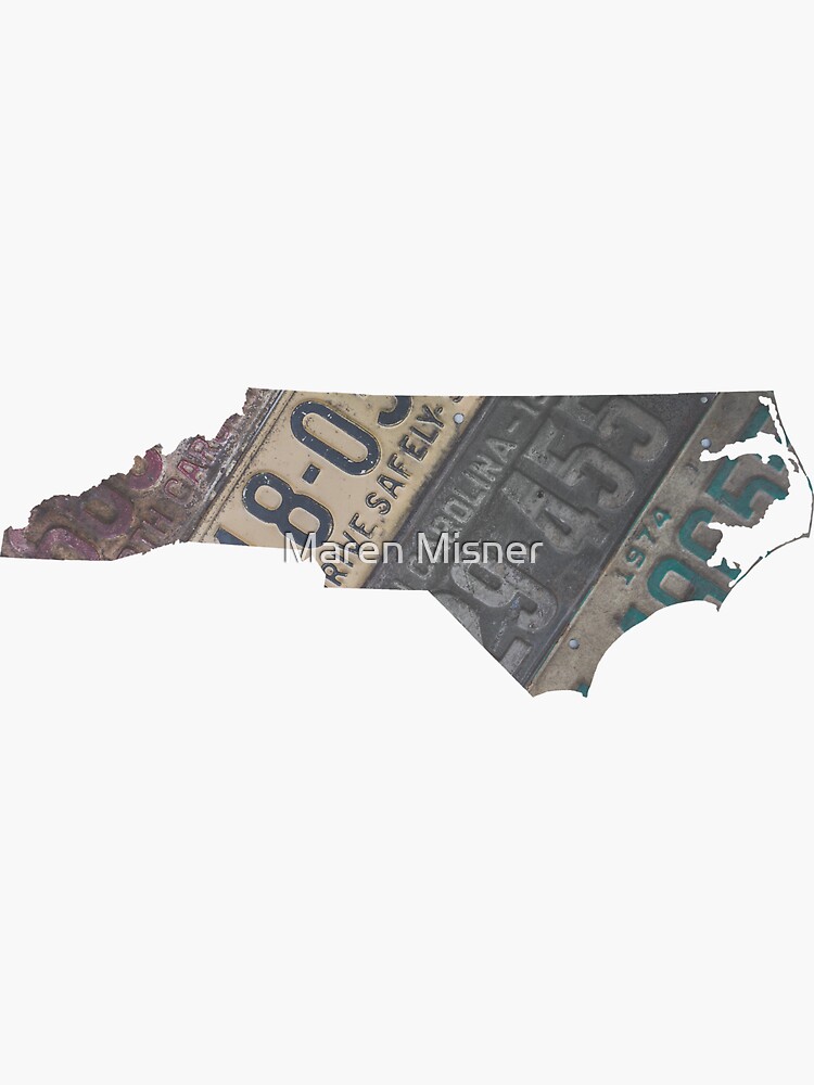 "Vintage North Carolina License Plates" Sticker for Sale by marenmisner ...