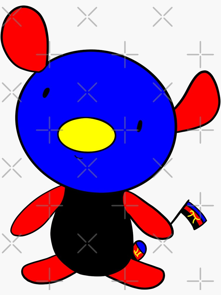 "polyamorous pride flag themed creature " Sticker by Shopbop | Redbubble