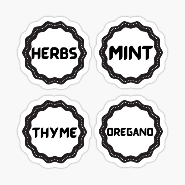 "Kitchen Herbs, Thyme, Mint, Oregano" Sticker for Sale by KrisantoArts ...
