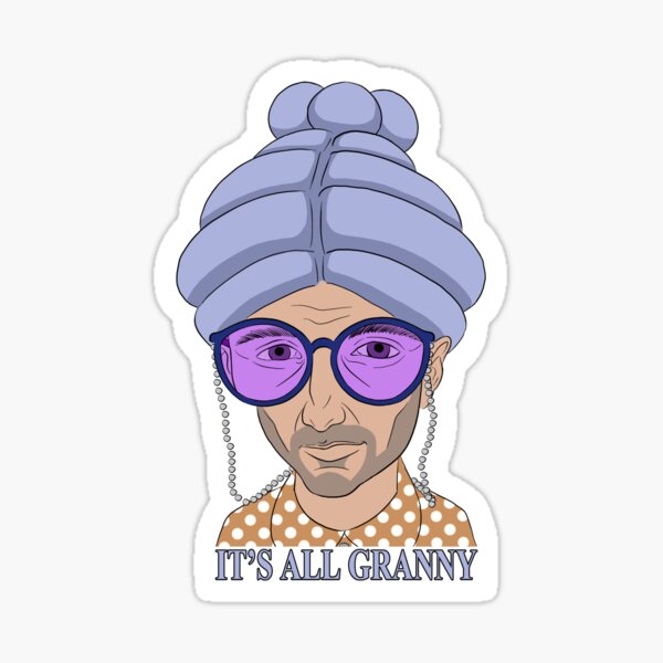 "Granny Vee - It's All Granny Sticker" Sticker by kcsnipes | Redbubble