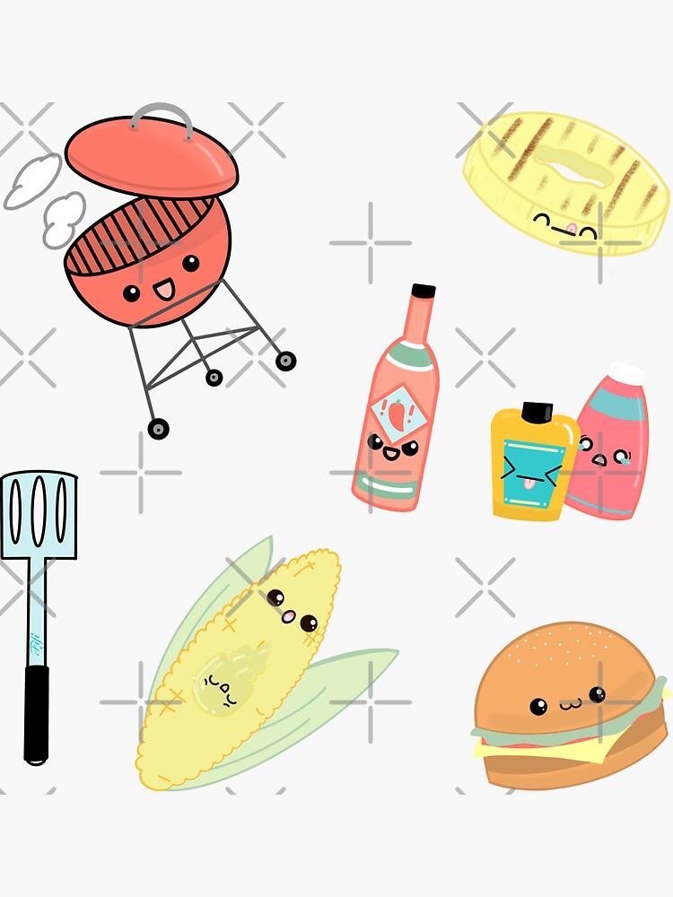 "Summer BBQ Pack | Cute Barbecue Stuff" Sticker for Sale by juliuhhh ...