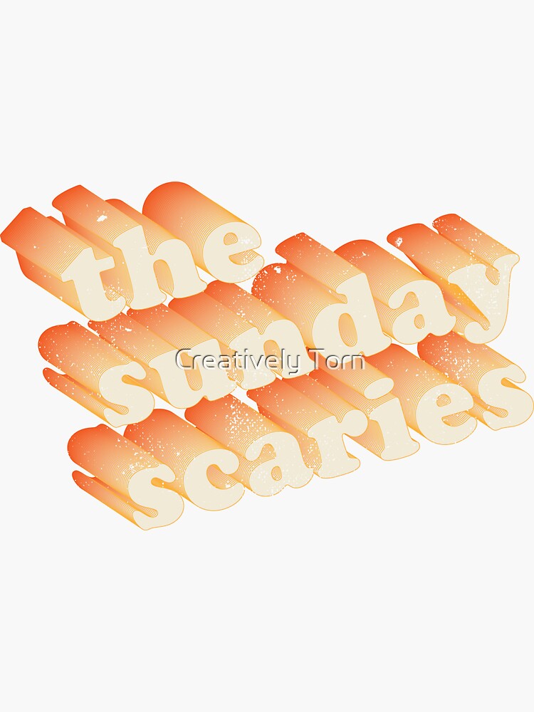 "Sunday Scaries Depression Humor Typography" Sticker for Sale by ...