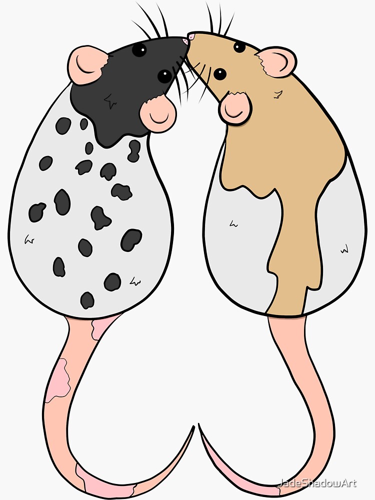 "Heart tail rats" Sticker for Sale by JadeShadowArt | Redbubble