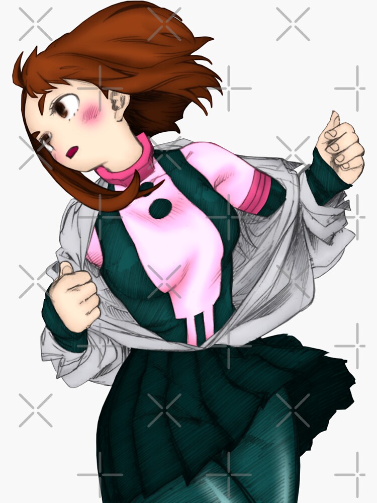 Pegatina «Panel de manga coloreado de Ochako Uraraka» de AlexsArtSpace ...