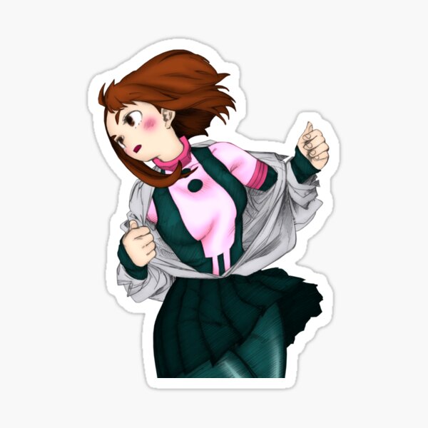 "Coloured Ochako Uraraka Manga Panel" Sticker by AlexsArtSpace | Redbubble