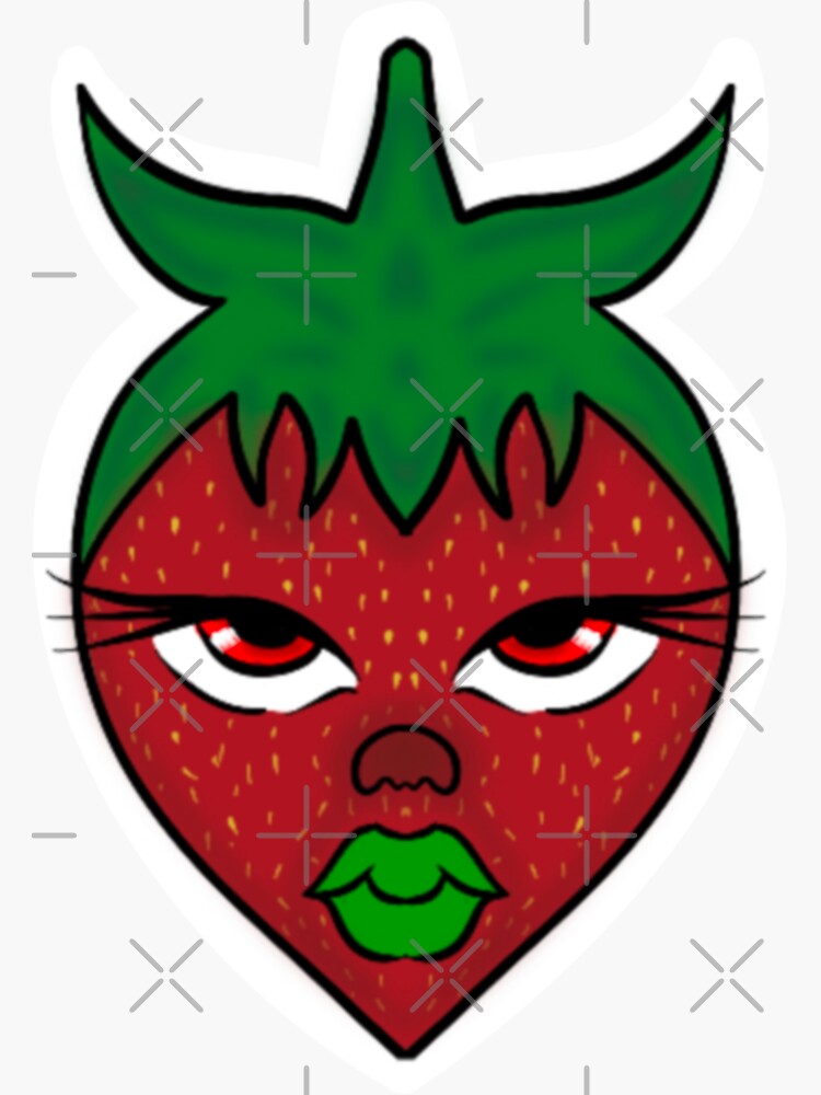 "strawberry face" Sticker for Sale by shakiraa | Redbubble