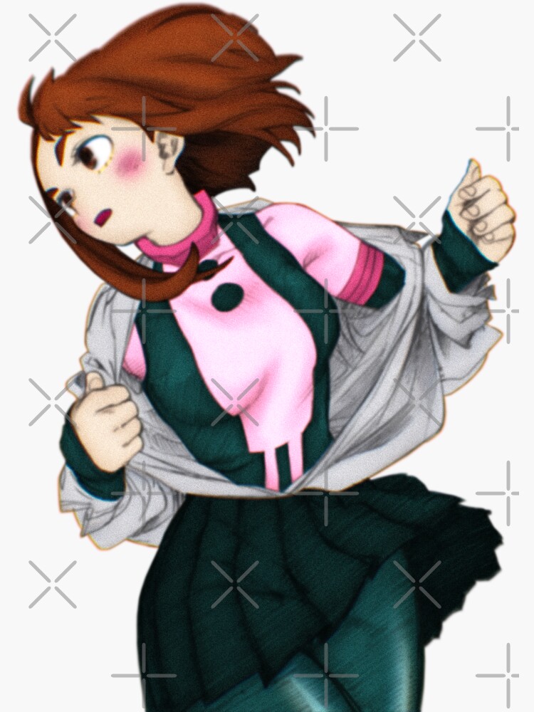 "Edited and Coloured Ochako Uraraka Manga Panel" Sticker for Sale by ...