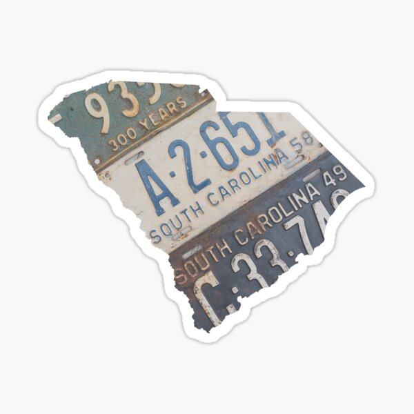 "Vintage South Carolina License Plates" Sticker for Sale by Maren ...