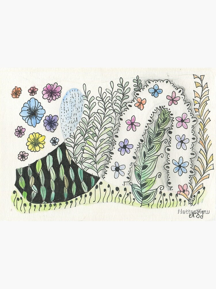 "Doodle Garden Path Colour" Poster for Sale by Nettesview | Redbubble