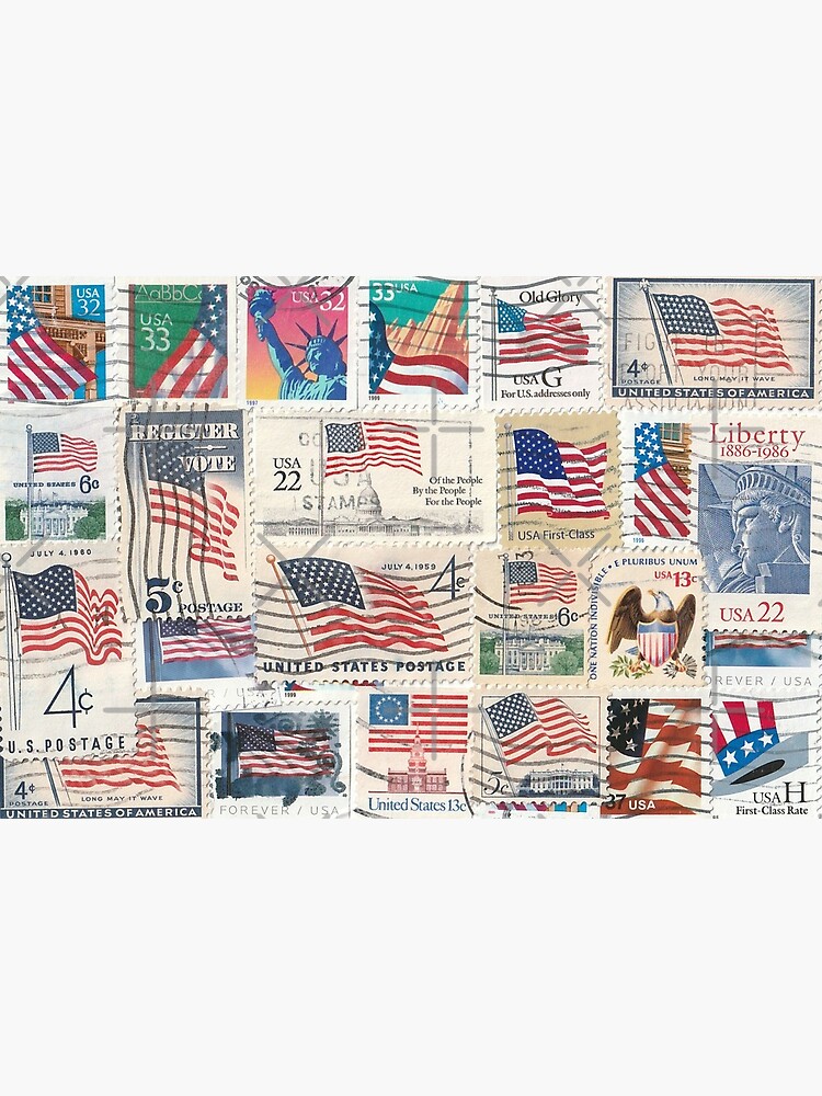 "American Flag Stamp Collage" Postcard for Sale by Sparrowrose22 ...