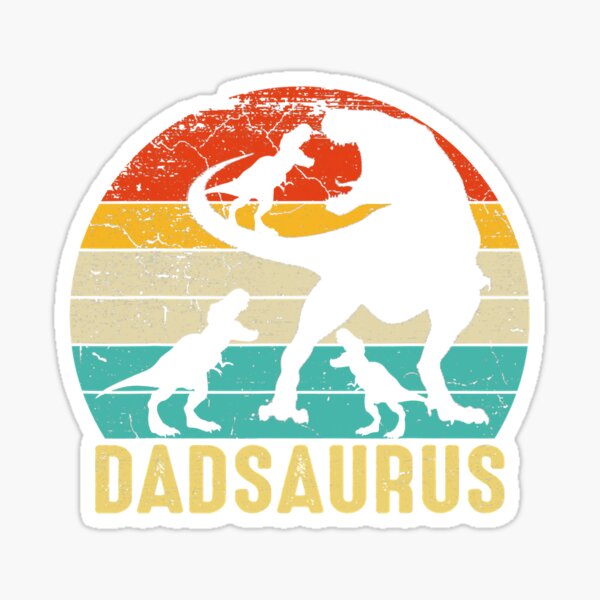 Pegatina «Dad saurus T Rex Daddy Dinosaur 3 tres niños Día del padre ...