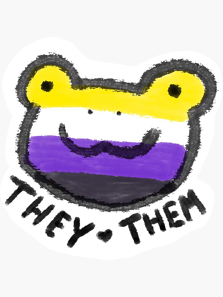 "non-binary pride frog " Sticker by ufojo | Redbubble