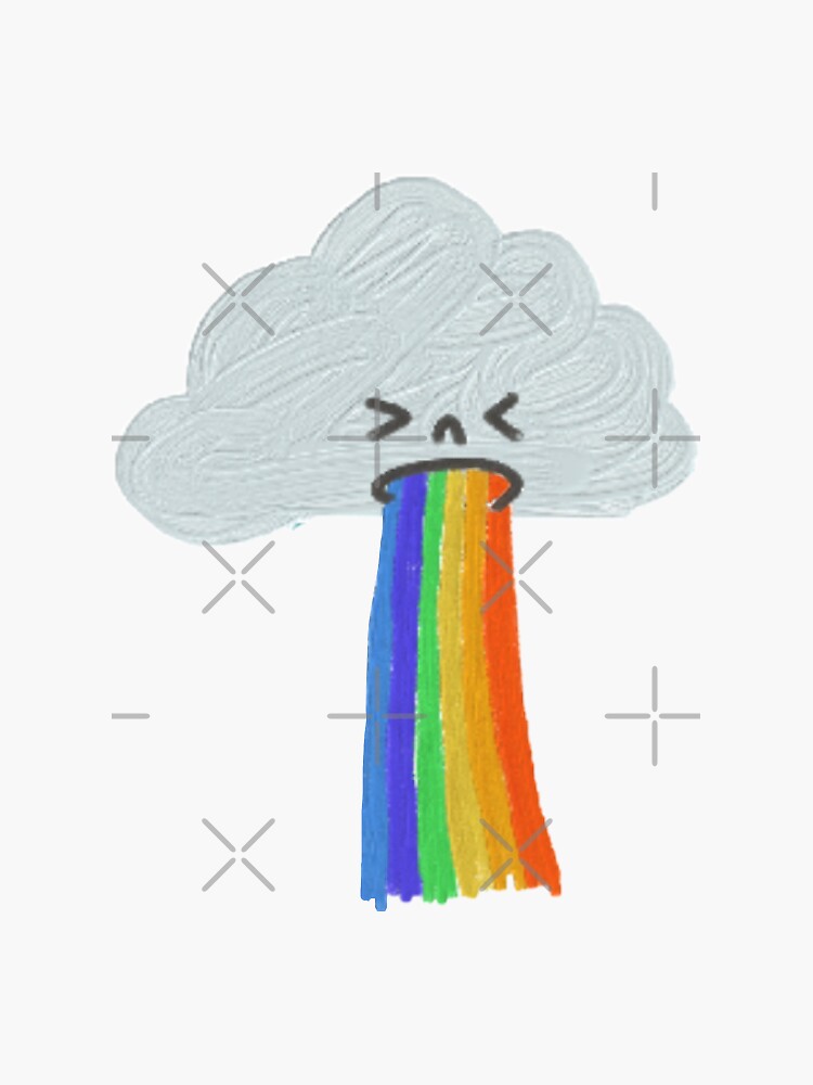 "Cloud puking Rainbow " Sticker by VibinPoodle | Redbubble