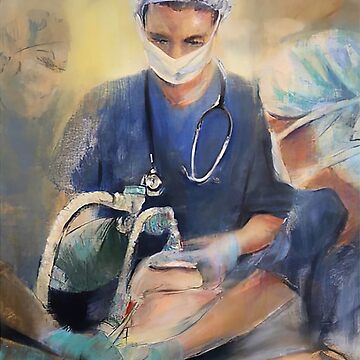 "Anesthesiologist anesthesia art gift nurse poster" Greeting Card for ...