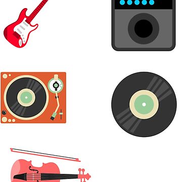 "Sticker pack. Music theme" Sticker for Sale by HumanwreckageRB | Redbubble